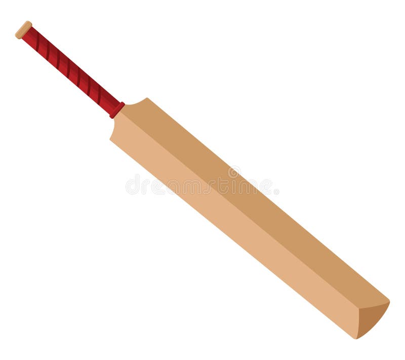 Cricket Bat with Red Handle, Icon Stock Vector - Illustration of ...