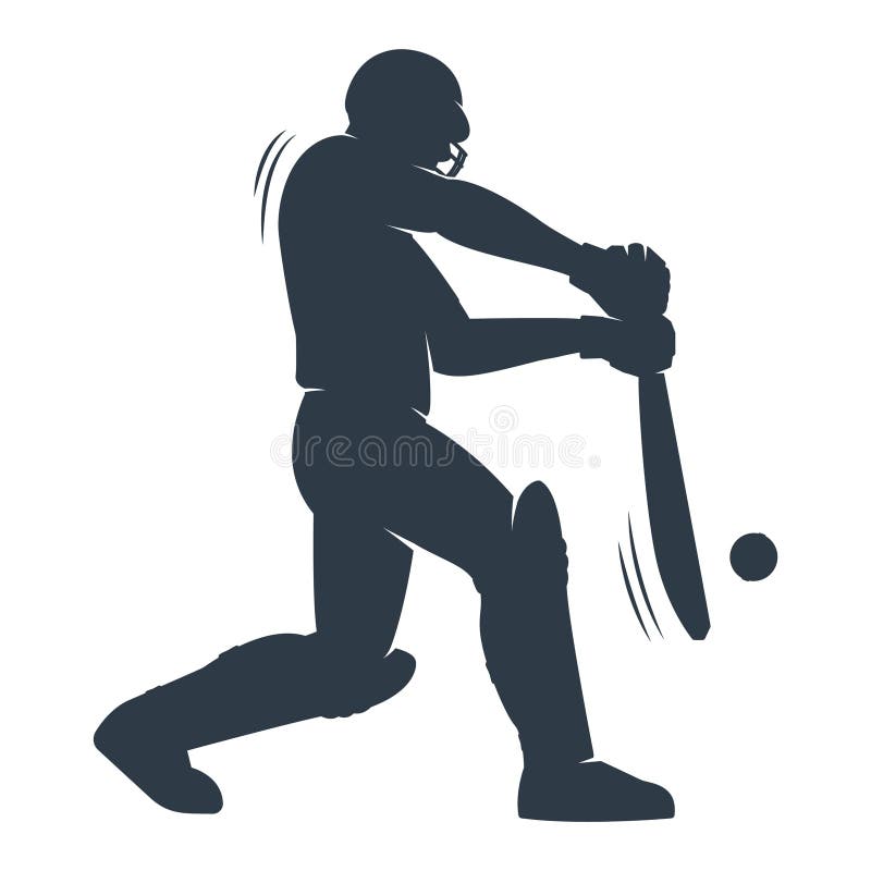Cricket batsman silhouette stock vector. Illustration of sports - 270666739