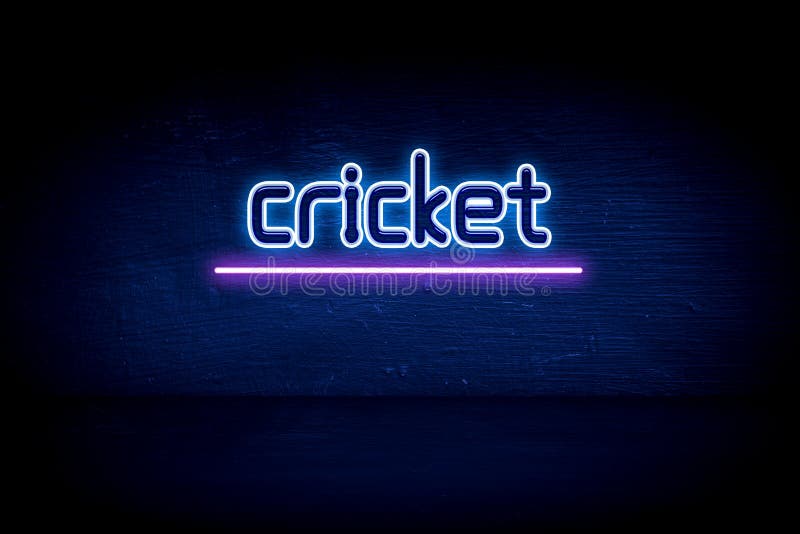 Cricket - Blue Neon Announcement Signboard Stock Image - Image of ...