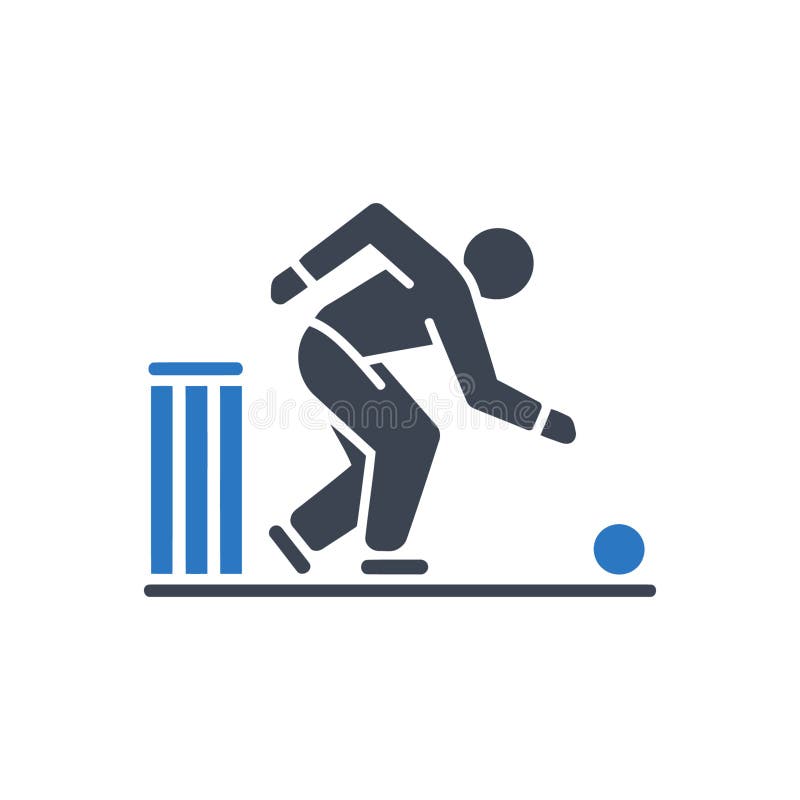 Cricket Bowler Icon stock vector. Illustration of player - 375316242