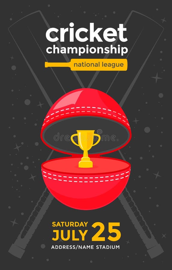 Cricket Championship Poster Stock Vector - Illustration of score ...