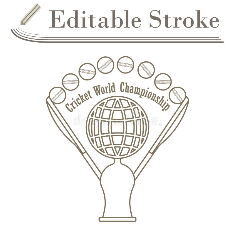 Cricket Cup Icon stock vector. Illustration of achievement - 200002315