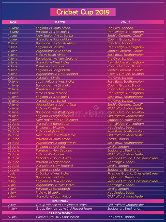 Cricket Match Schedule Stock Illustrations – 123 Cricket Match Schedule ...