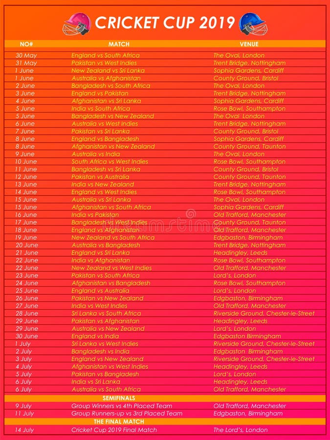 Cricket Match Schedule Stock Illustrations – 123 Cricket Match Schedule ...