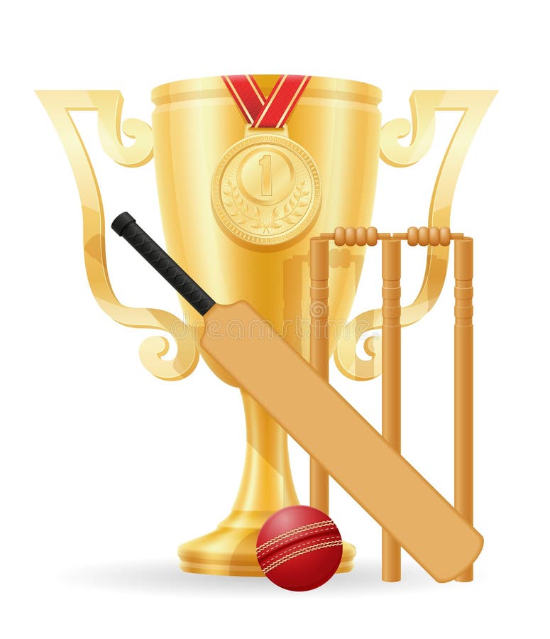 Gold Cup Cricket Logo, Flat Style Stock Illustration - Illustration of ...