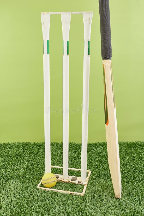 Cricket Equipment stock photo. Image of sphere, green - 85802434