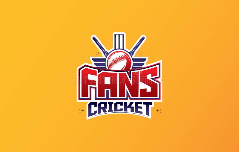 Cricket Fans Logo with Gradient Background Stock Vector - Illustration ...