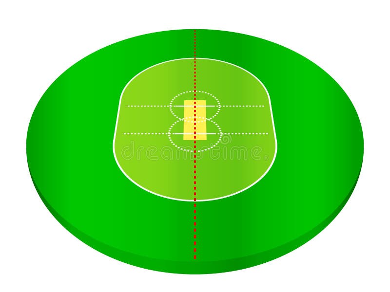 Cricket Field In Isometric View, Cricket Stadium Vector Illustration On ...