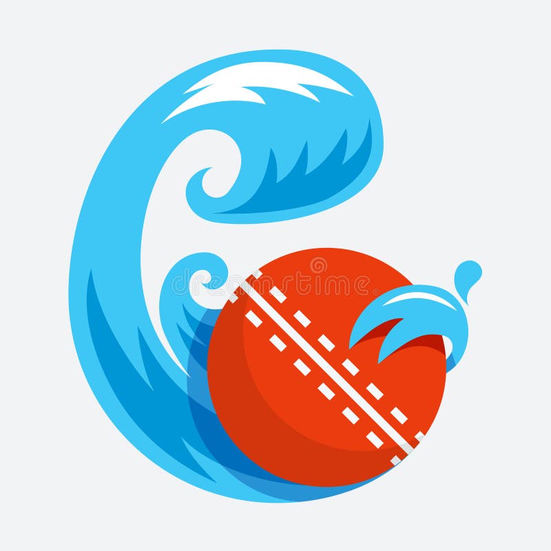 Cricket Fly Water Wave Ball Icon Stock Vector - Illustration of ball ...