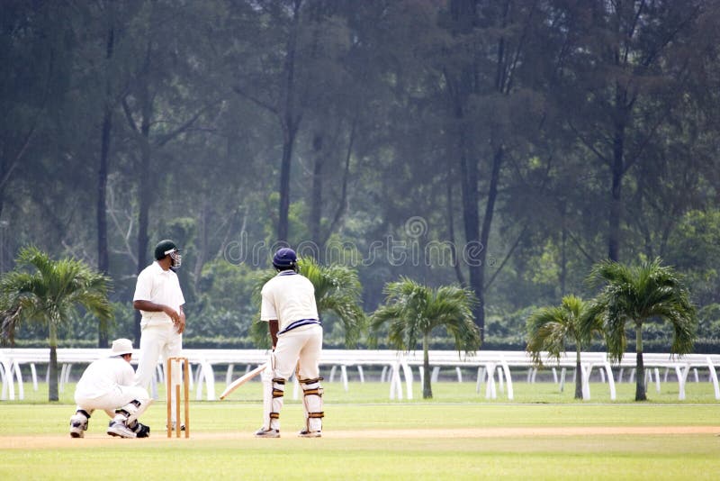 Cricket Game stock image. Image of bowl, bowled, bats - 1518879