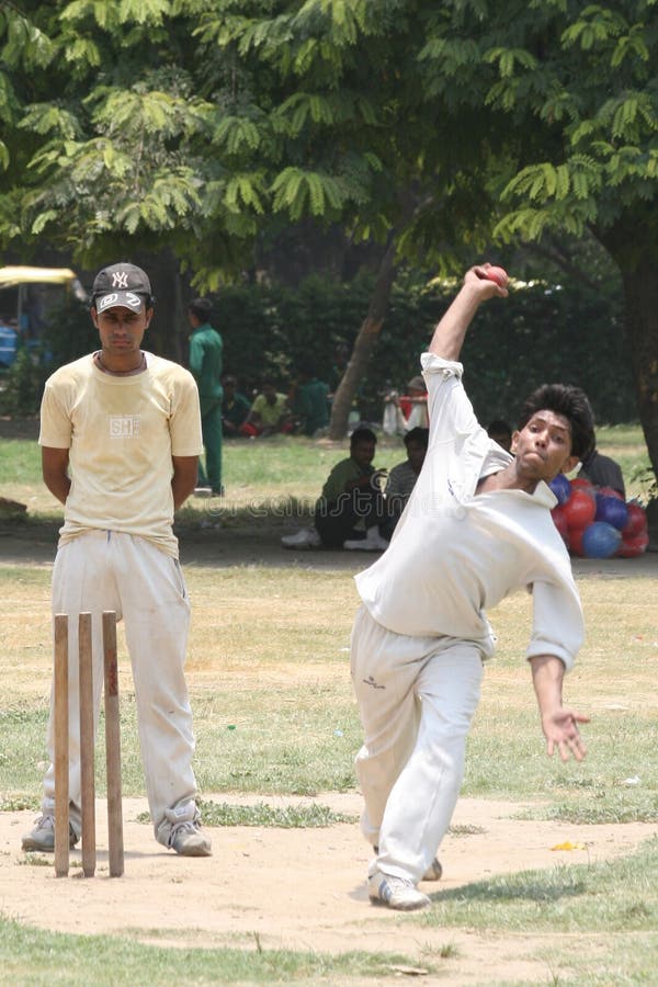Cricket Batsman and a Catcher Stock Image - Image of keeper, bowling ...