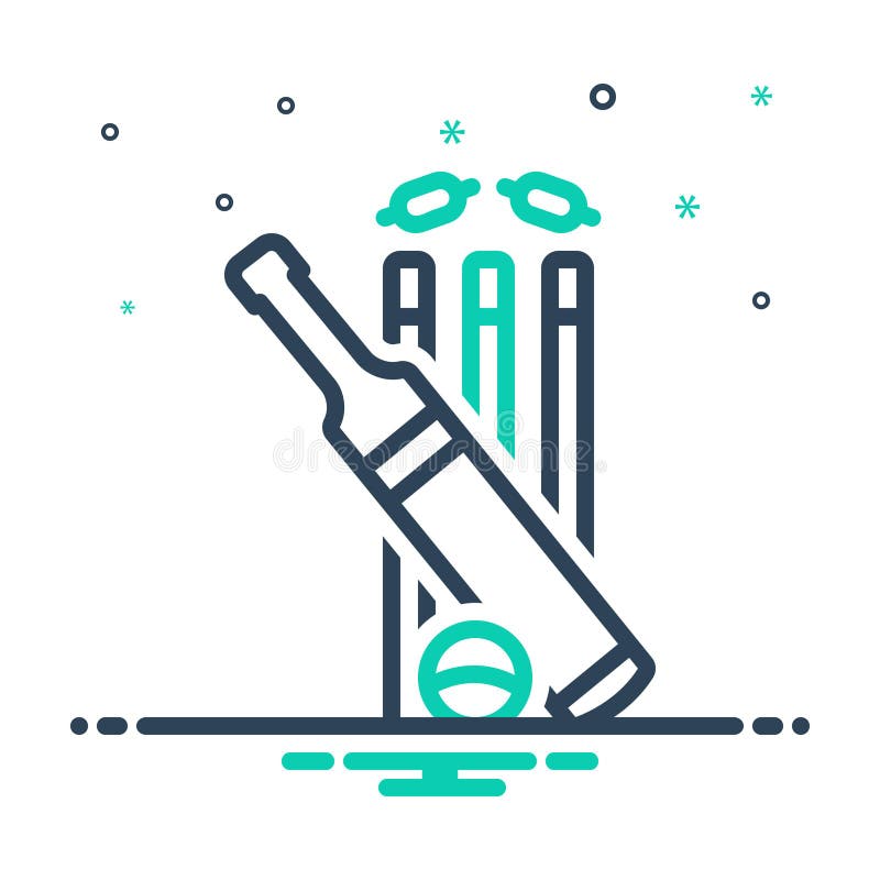 Mix Icon for Cricket, Pitch and Strike Stock Vector - Illustration of ...