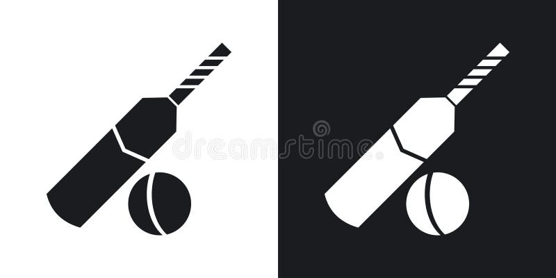 Cricket Icon Set. Cricket Bat and Ball Vector Symbol. Cricket Game Icon ...