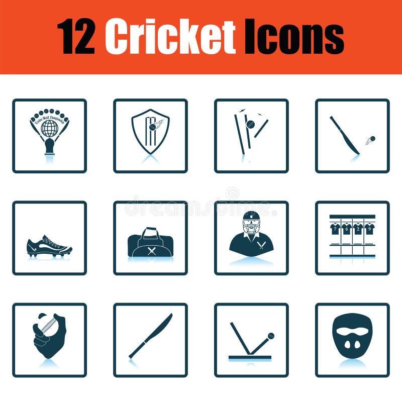 Cricket Icon Set stock vector. Illustration of icon - 248776111
