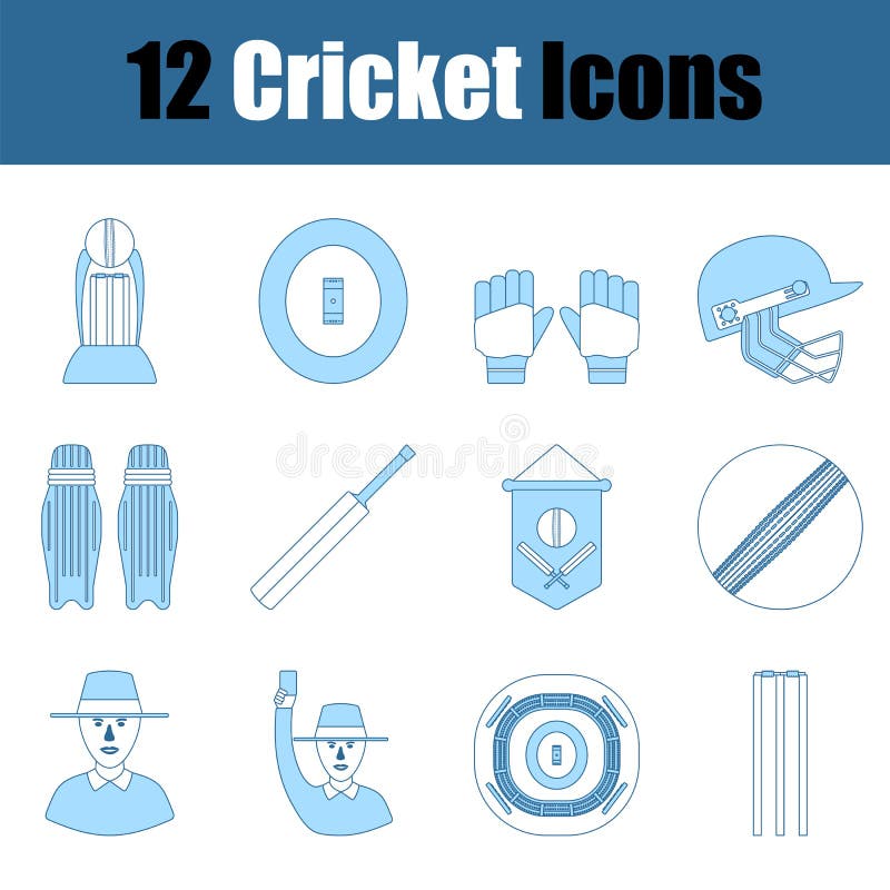 Cricket Icon Set stock vector. Illustration of ball - 194580813