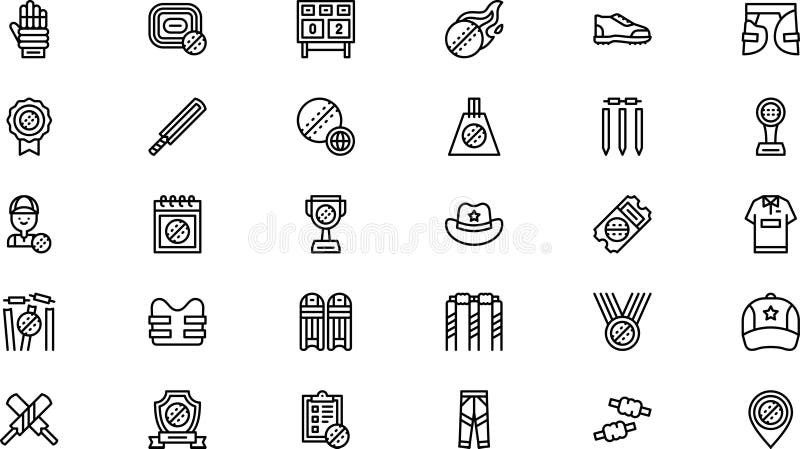 Cricket Icons High-Quality Vector Icons Collection with Editable Stroke ...