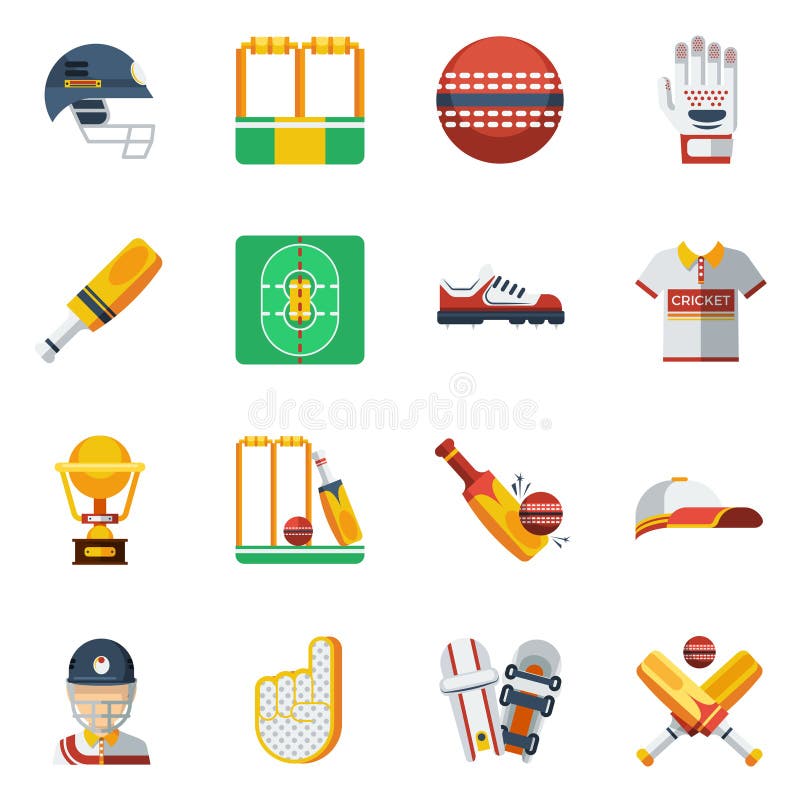 Cricket Icons Set stock vector. Illustration of network - 312578144