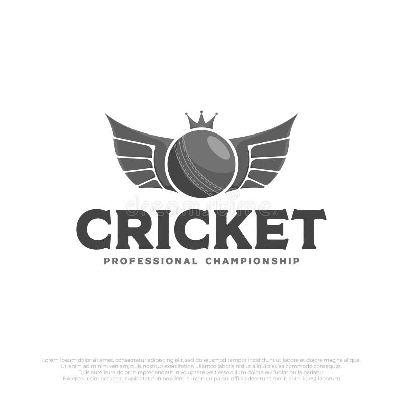 Cricket King Logo Icon Template. Cricket Ball Illustration Design with ...