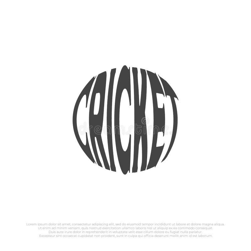 Cricket Logo Typography in Ball. Minimalist Cricket Vector Icon Design ...