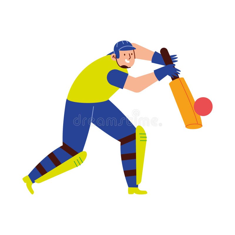 Cricket man character stock illustration. Illustration of match - 315118270