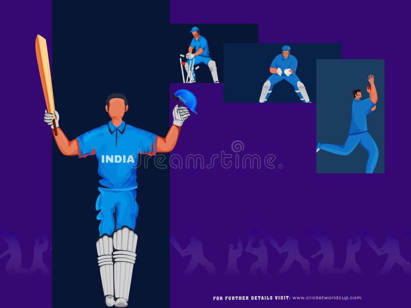 Cricket Match Poster Design with India Cricketer Player Team in ...