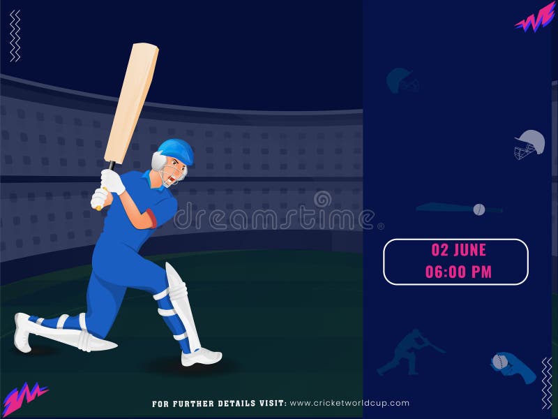 Cricket Match Poster Design with Indian Cricket Batter Player in ...