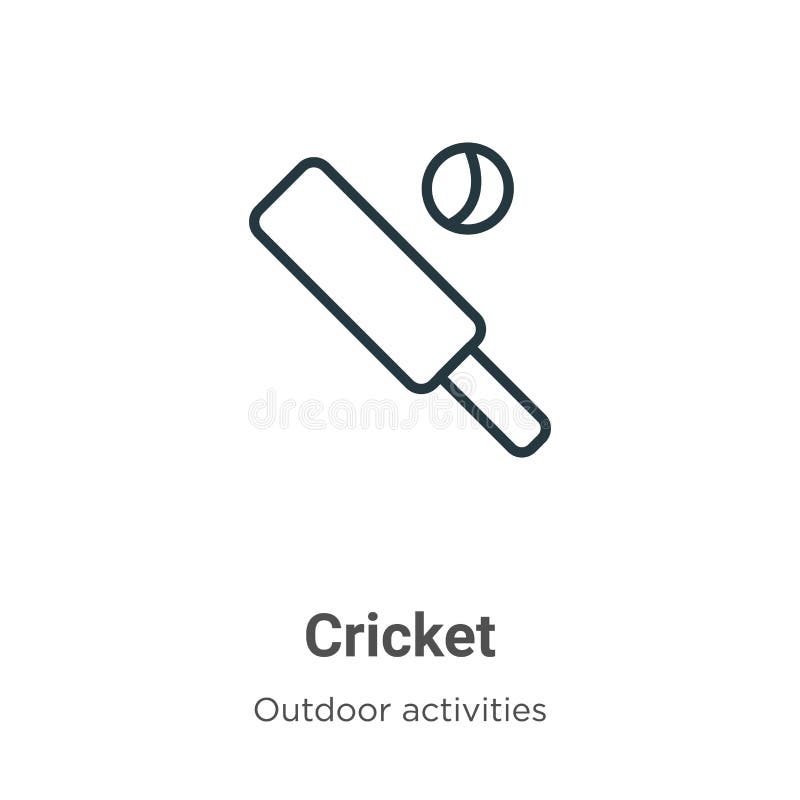 Outline Vector Illustration of Cricket Batsman Doing Net Practice Stock ...