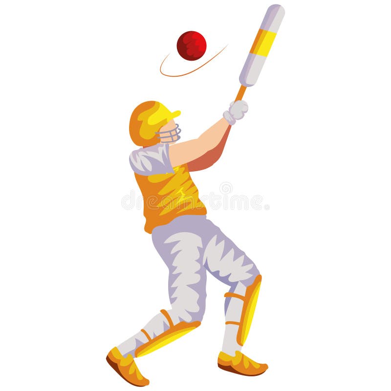 Cricket player with ball stock illustration. Illustration of player ...