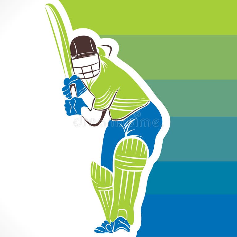 Cricket Player Banner Design Stock Vector - Illustration of strip ...