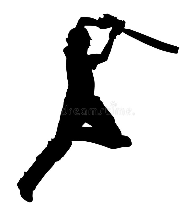 Cricket Player with Bat / Batsman Stock Illustration - Illustration of ...