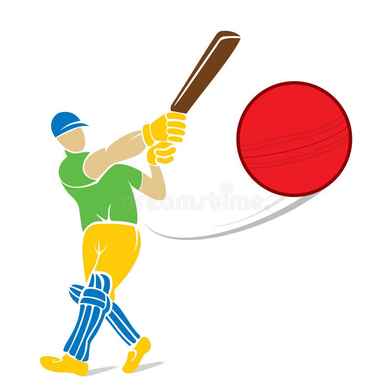 Cricket Player Batsmen Design Stock Vector - Illustration of game ...