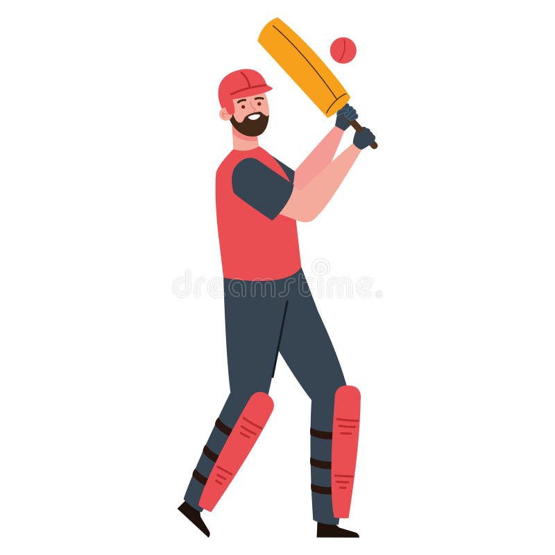 Cricket player cartoon stock vector. Illustration of design - 313842809