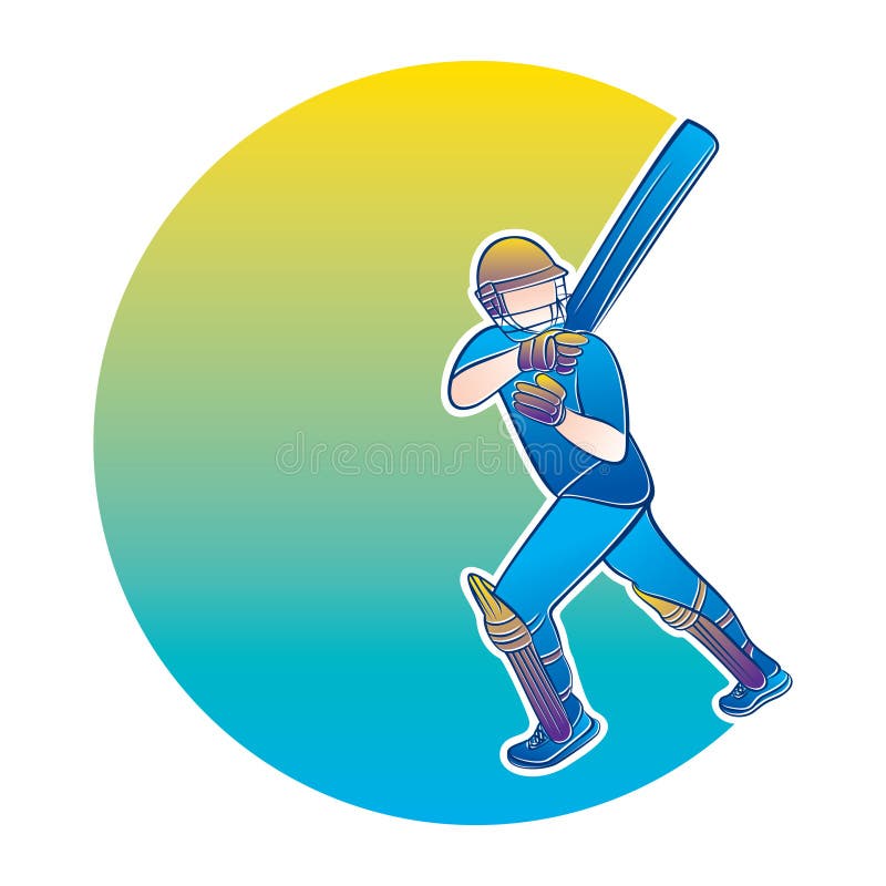 Cricket Player Hitting Big Shot Stock Vector - Illustration of team ...