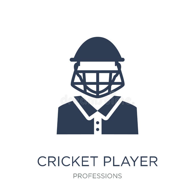 Cricket Player Icon. Trendy Flat Vector Cricket Player Icon on W Stock ...