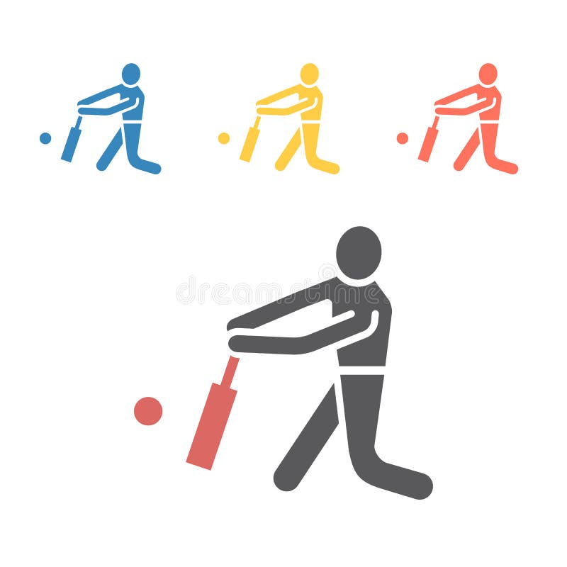 Cricket Player Icon. Vector Sport Signs for Web Graphics. Stock Vector ...