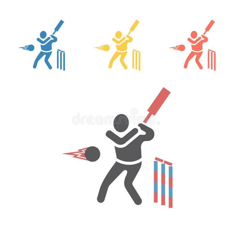 Cricket Player Icons. Cricket Player. Vector Signs for Web Graphics ...