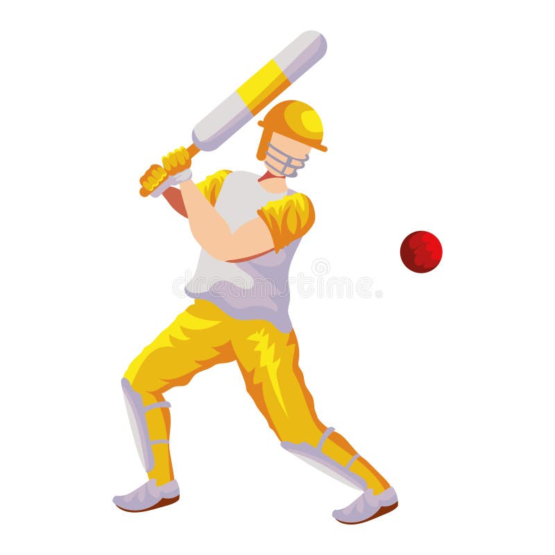 Cricket Player Illustration Stock Vector - Illustration of player, team ...