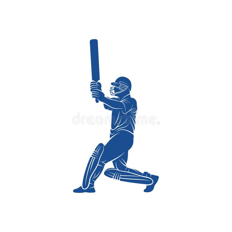 Cricket Player Logo Design Vector. Icon Symbol Stock Illustration ...