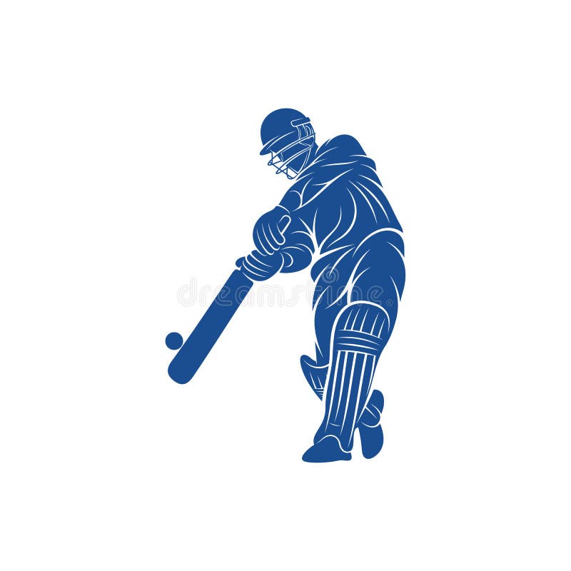 Cricket Player Logo Design Vector. Icon Symbol Stock Illustration ...