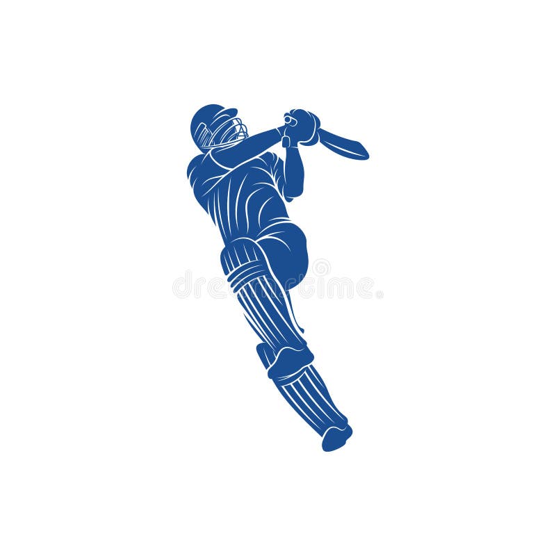 Cricket Player Logo Design Vector. Icon Symbol Stock Illustration ...