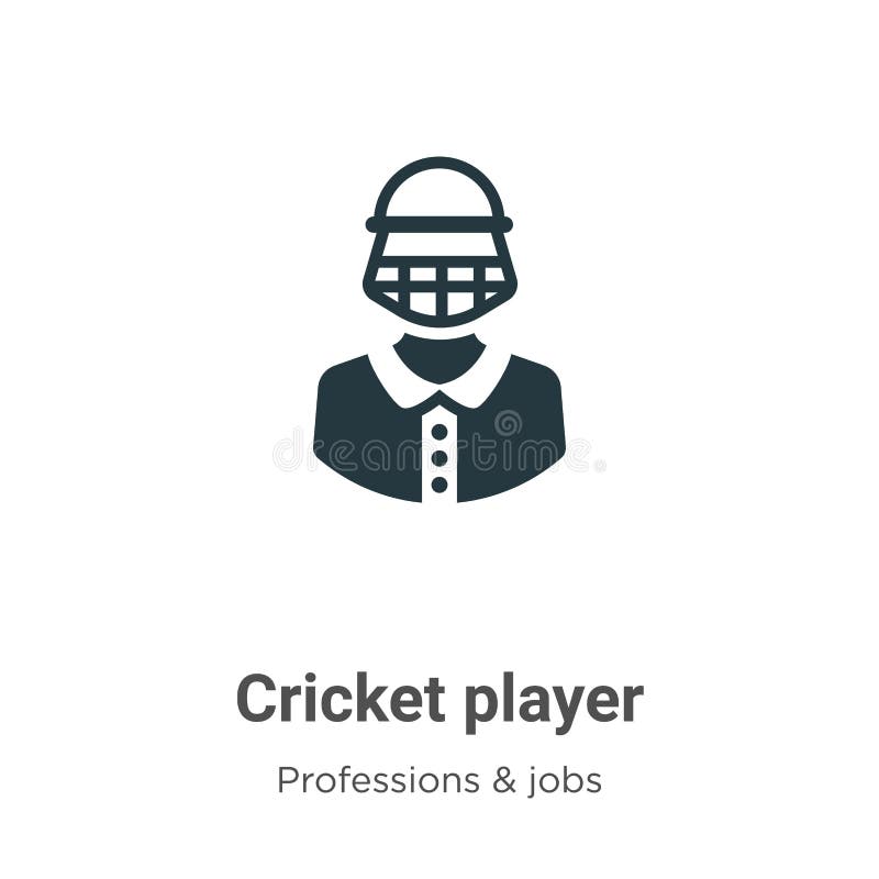 Cricket Player Vector Icon on White Background. Flat Vector Cricket ...