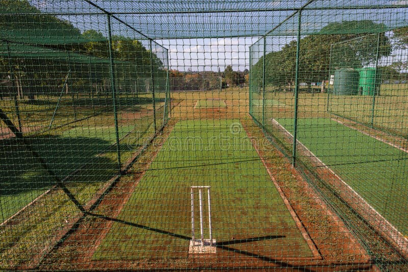 Cricket Practice Nets stock image. Image of nets, teams - 62098043