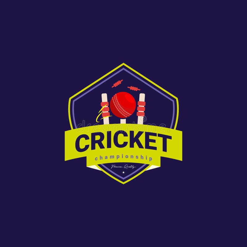 Cricket Shield Emblem Element Logo Template. Cricket Logo Icon Vector ...
