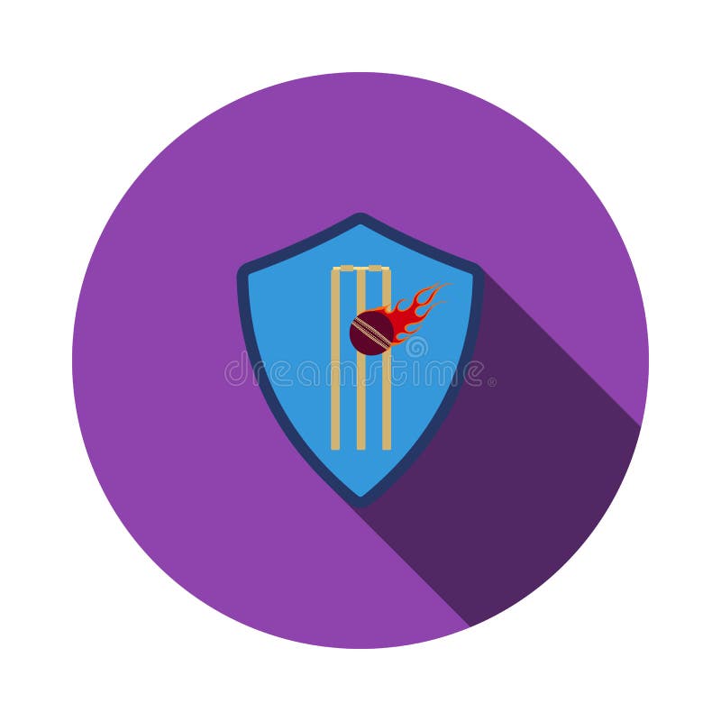 Cricket Shield Emblem Icon stock vector. Illustration of shadow - 227327496
