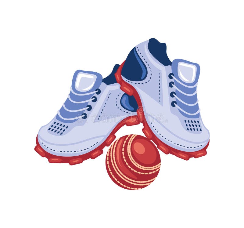 Cricket shoes and ball stock vector. Illustration of tournament - 312009938
