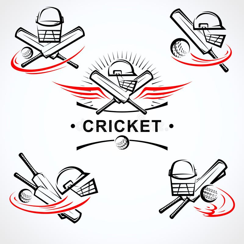 Cricket and Soccer Label and Icon Set. Collection Icons Cricket Stock ...