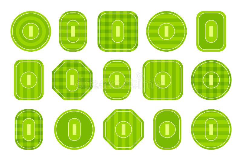 Cricket Stadium Top View. Different Types of Cricket Ground Fields with ...