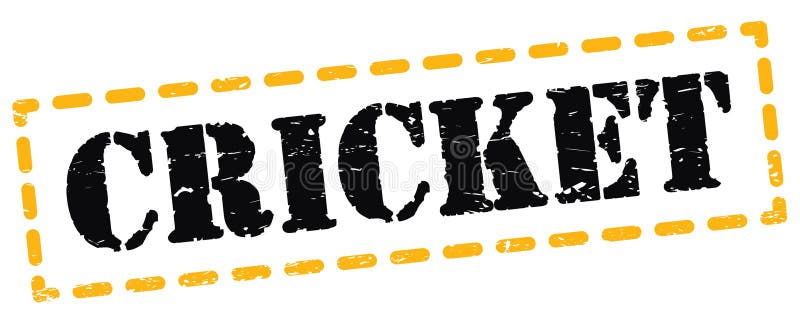 CRICKET Text Written on Yellow-black Stamp Sign Stock Illustration ...