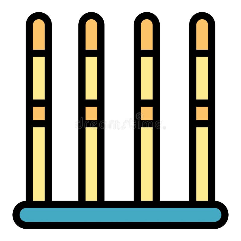 Cricket Wicket Standing on Pitch Ready for Match Stock Illustration ...