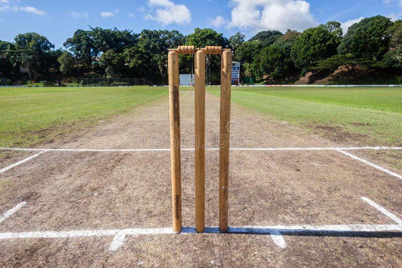 Cricket Wickets Playing Pitch Grounds Editorial Photography - Image of ...
